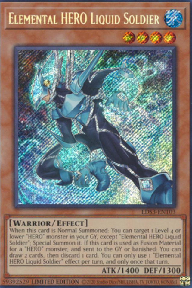 Elemental HERO Liquid Soldier - LDS3-EN103 - Secret Rare 1st Edition ...